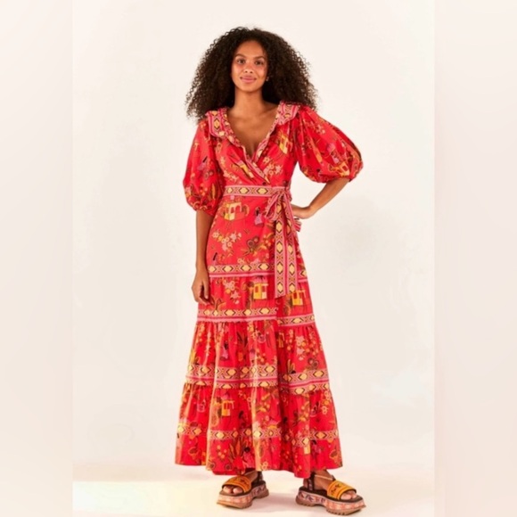 FARM Rio | Dresses | Farm Rio Red Maxi Dress Nwt | Poshmark